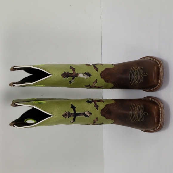 Ariat | Shoes | Ariat Kids Ranchero 014122 Lime Green Brown Camo Cross ...